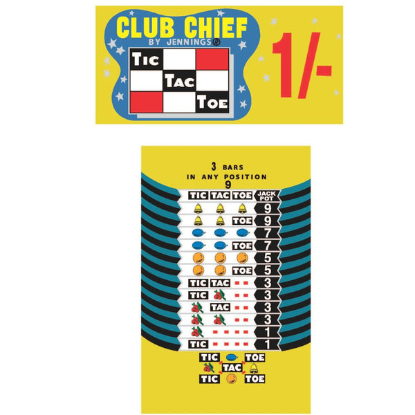 Jennings Club Chief Artwork Plexi Panel Set Shilling-Old 5p Variant Ar ...