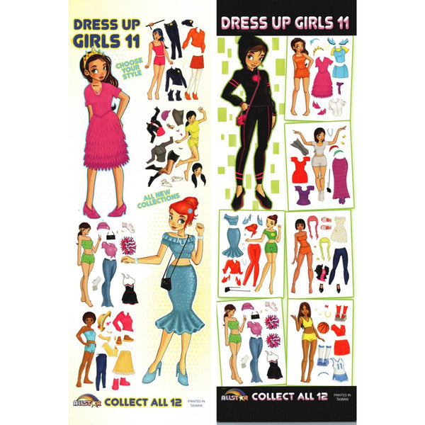 Dress Up Girls #11 (x300) - Flat Packing Vending Stickers – Maxx Grab