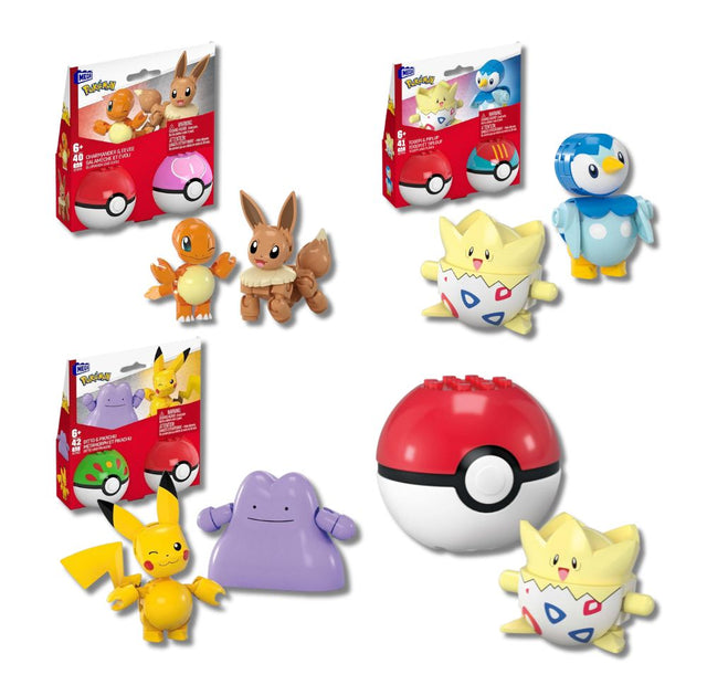 Pokémon MEGA Action Figure Building Toys Set, Poké Ball - 6 designs (x ...