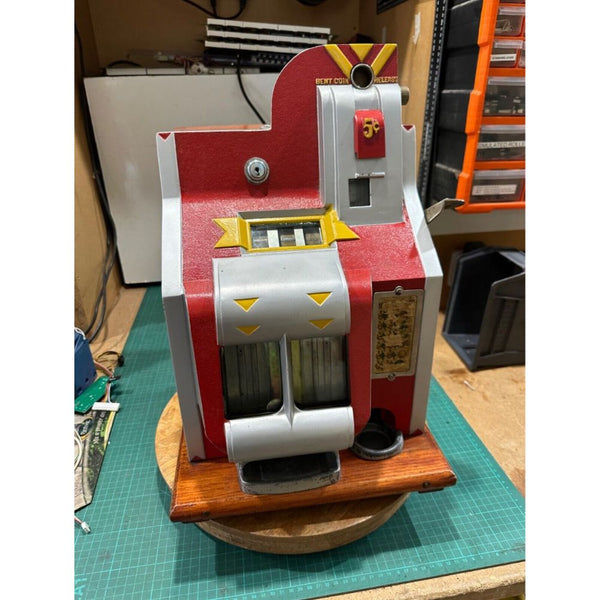 Mills QT Chevron One Arm Armed Bandit Old Slot Machine Fruit Arcade ...