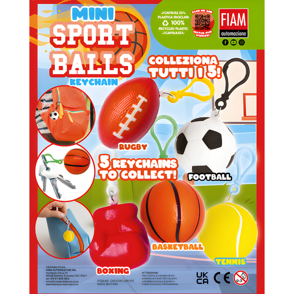 Mini Sport Balls Keychain (x400) 55mm Vending Prize Capsules – Maxx Grab
