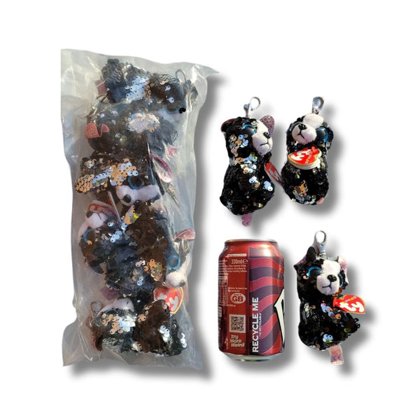 Ty Porsha Black Sequin Dog Plush Key Clip (x24) Ty Brand – Maxx Grab